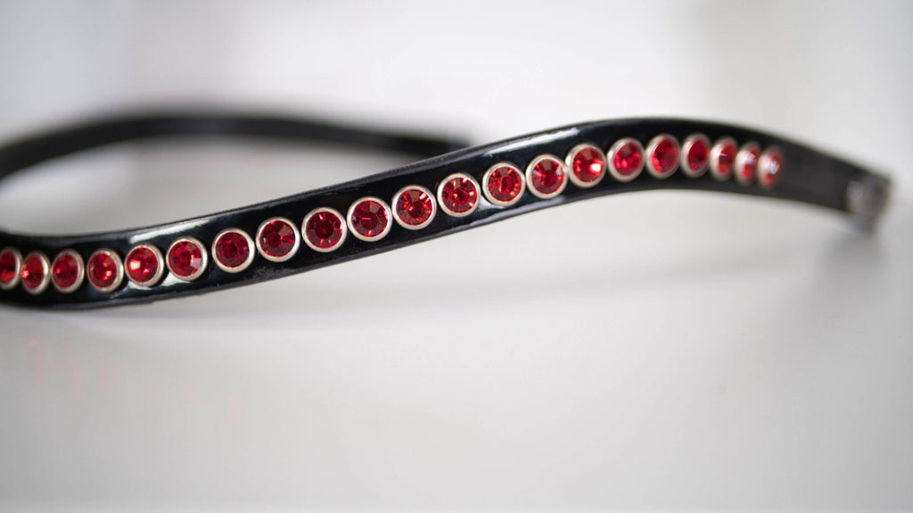Riveted Browband - Red – Solo Equine Inc